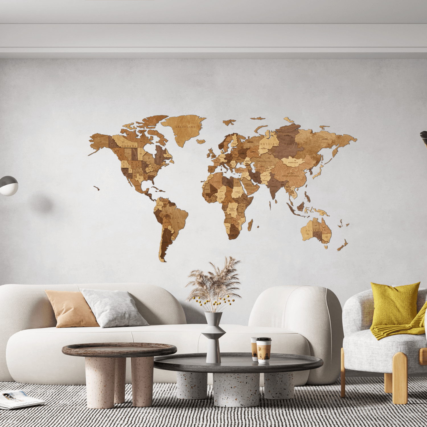 Wood world map kit | World Map wooden wall puzzle | EcoWoodArt